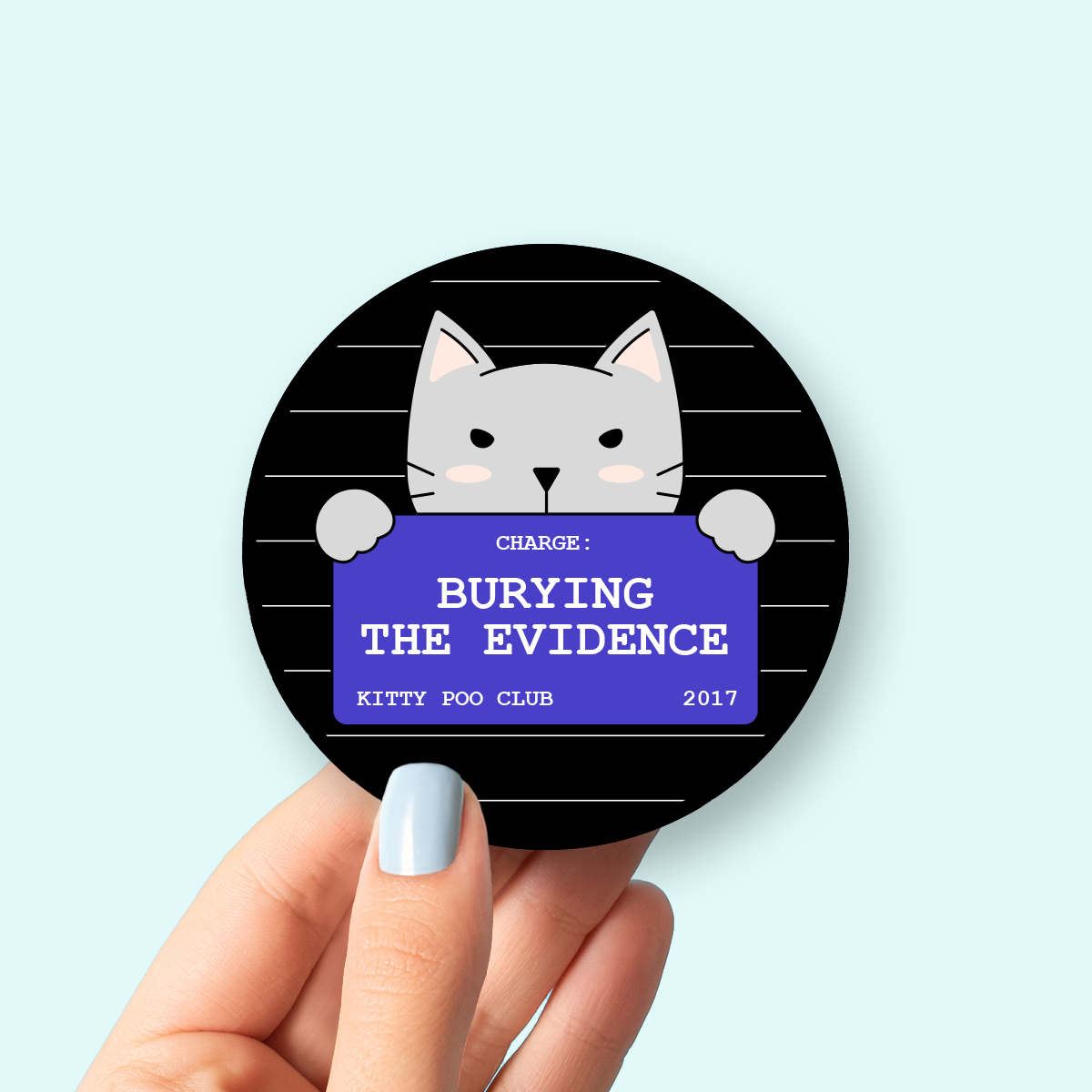 Burying the Evidence 3" Vinyl Cat Sticker – Kitty Poo Club